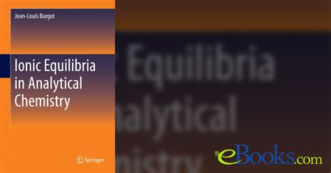 Ionic Equilibria In Analytical Chemistry