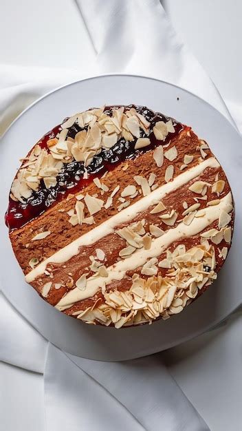 Agnes Bernauer Torte Bavarian Almond Isolated On White Background