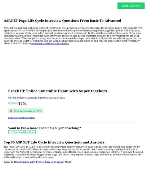 50 asp net life cycle interview questions and answers 2023 pdf