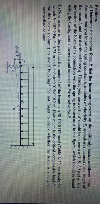 Solved Problem A Determine The Reaction Force R That The