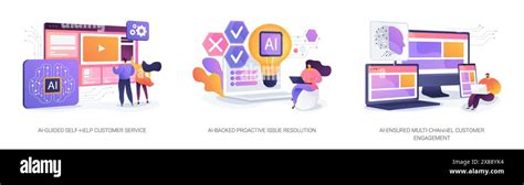 Ai Backed Customer Service Abstract Concept Vector Illustrations Stock Vector Image And Art Alamy