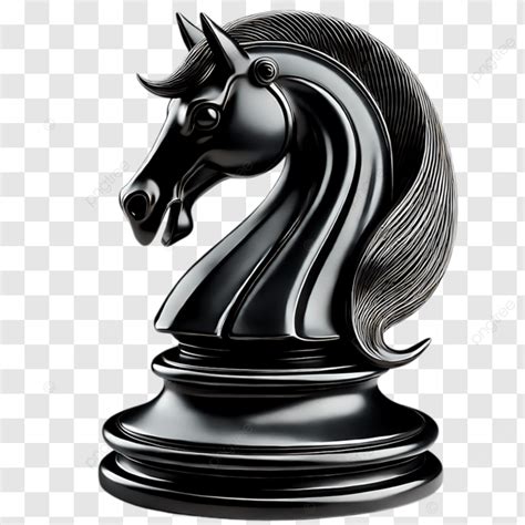 Black Knight Chess Piece With Glossy Finish Black Knight Chess Piece