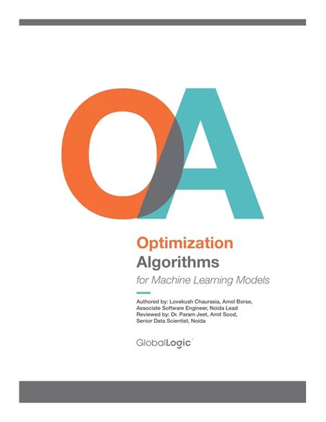 PPT Optimization Algorithms For Machine Learning PowerPoint Presentation ID
