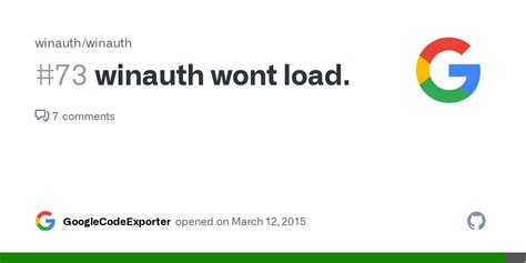 Winauth Wont Load Issue Winauth Winauth GitHub