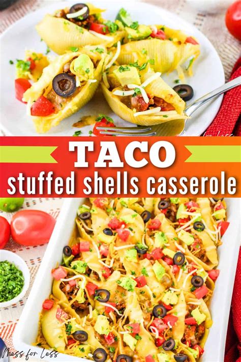 Taco Stuffed Shells Casserole Mess For Less