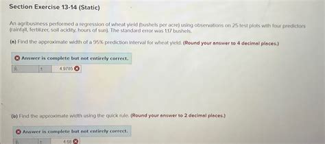 solved section exercise 13 14 static an agribusiness