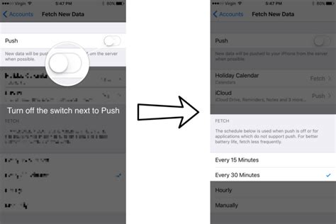 Change Mail From Push To Fetch UpPhone