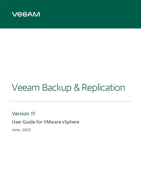 Veeam Backup And Replication User Guide For Vmware Vsphere Version 11