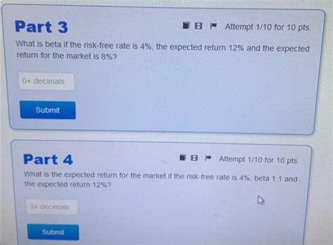 solved use the expected return beta equation from the capm