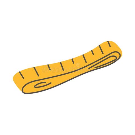 Yellow Measuring Tape Sewing Tool Vector Illustration Stock