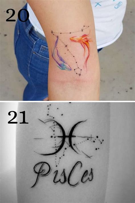 Pisces Zodiac Symbol Tattoo Designs 60 Photos