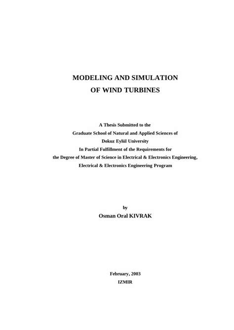 Pdf Modeling And Simulation Of Wind Turbines Dokumen Tips