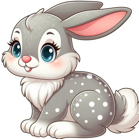Premium Vector Cute Hare Cartoon Vector Style White Background