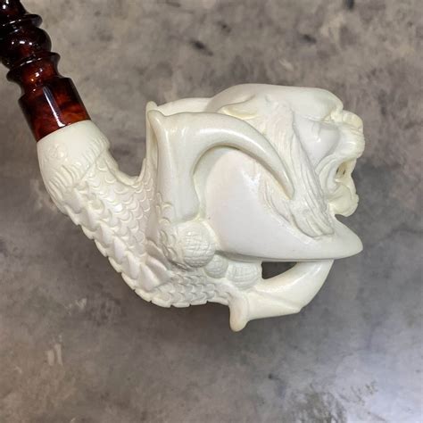 Sms Meerschaum Carved Tiger Head With Eagle Claw Bowl Pipe Premium