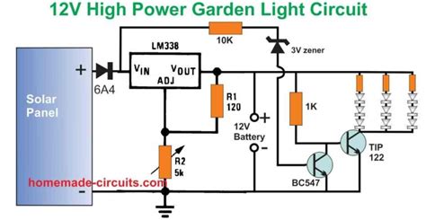 Simple Solar Garden Light Circuit With Automatic Cut Off Homemade