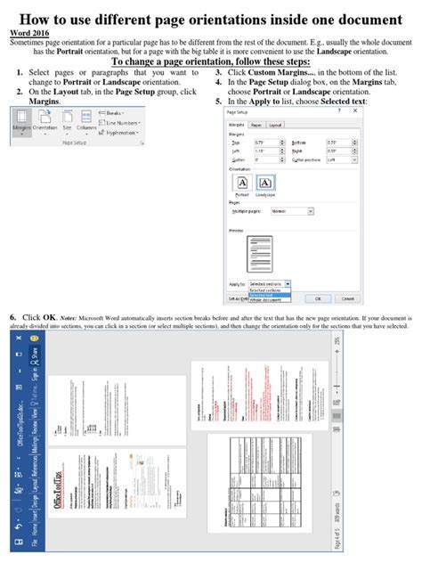 How To Separate Landscape And Portrait In Same Word Document