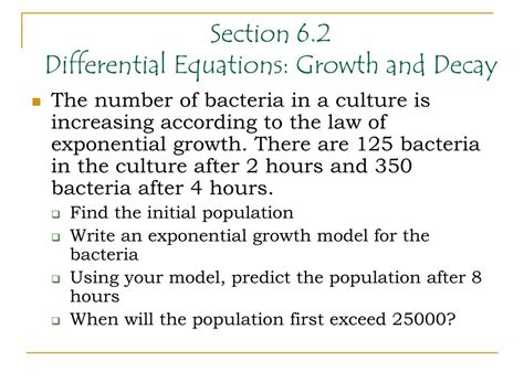 PPT Section Differential Equations Growth And Decay PowerPoint Presentation ID