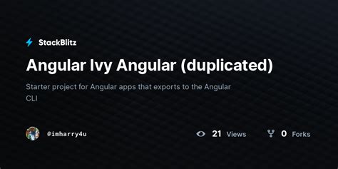 Angular Ivy Angular Duplicated Stackblitz