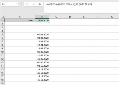 Trabajar con la función DIA LAB de Excel cómo funciona IONOS España
