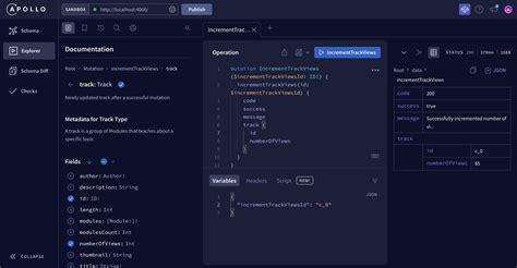 在探索者中测试突变 Graphql 教程 Apollo Graphql 中文