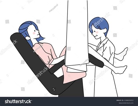 Clip Art Woman Undergoing Internal Examination Stock Vector Royalty