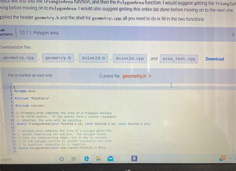 Solved Please Complete The Following Geometrycpp