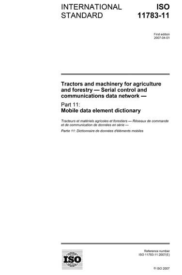 Iso 11783 112007 Tractors And Machinery For Agriculture And Forestry