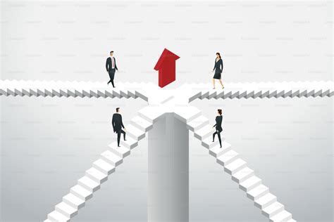 비즈니스 사람들 그룹은 목표 목표를 향해 빨간색 화살표로 계단을 올라가고 있습니다 아이소메트릭 개념 그림 벡터 Unsplash의 사업 이미지