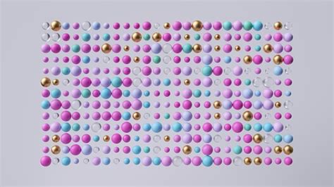 3d 렌더링 추상 배경입니다 분홍색 파란색 금색 모듬 공으로 만든 일반 그리드 흰색에 고립된 혼돈의 여러 가지 빛깔의 입자 통계 개념 구에 대한 스톡 사진 및 기타 이미지