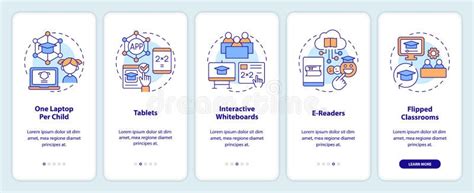 Educational Applications Of Ict Onboarding Mobile App Screen Stock