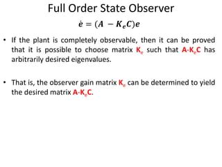 Lecture State Observer Design Pptx Physics Science