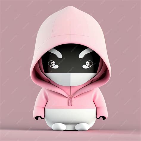 마스크가 있는 귀여운 익명 캐릭터의 3d 그림 해커 닌자 암살자 도둑이나 돈 강도 사이버 보안 사이버 범죄 사이버 공격의 개념