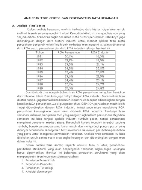 Analisis Time Series Dan Forecasting Data Keuangan Pdf