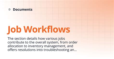 Job Workflows Documents