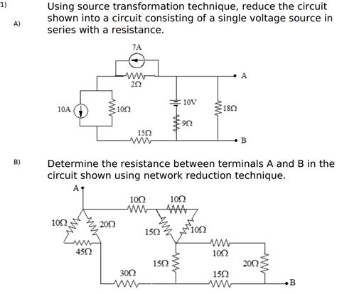 Solved 1 Using Source Transformation Technique Reduce The