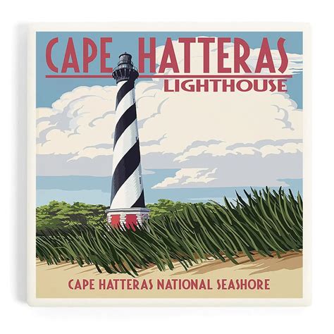 Outer Banks North Carolina Cape Hatteras Lighthouse Ceramic Coaster
