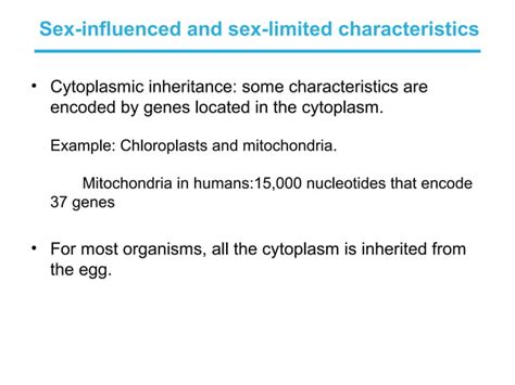 Sex Influenced And Sex Limited Traits Ppt PPT Genetics Science