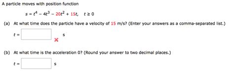 [solved] a particle moves with position function [ s t {