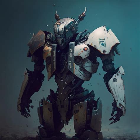 Premium Photo A Robot With A Shield And A Number 2 On It