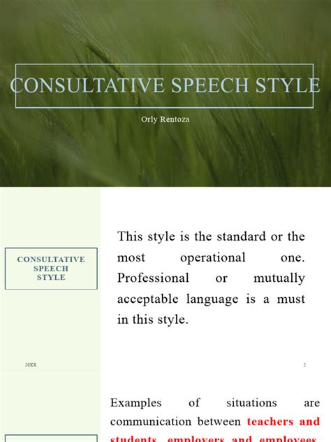 Consultative Speech Style Pdf Speech Communication