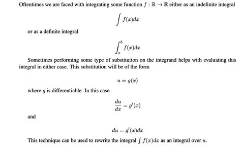 Integration By Substitution Examples