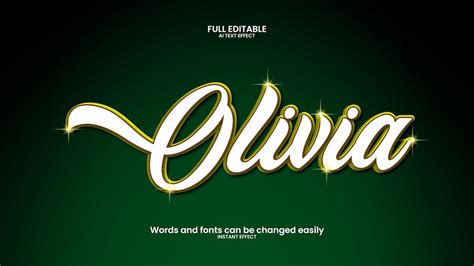 Premium Vector Olivia 3d Text Effect