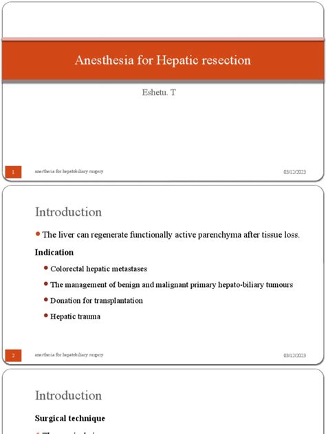 Anesthesia For Hepatic Resection And Laparascopic Surgery Pdf Surgery Anesthesia