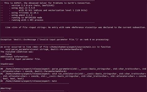 error for compiling input files aspect computational infrastructure