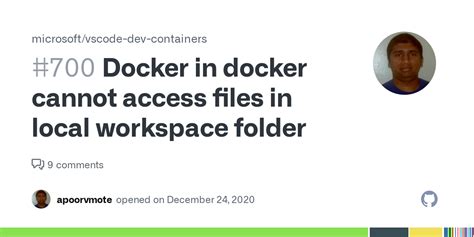 Docker In Docker Cannot Access Files In Local Workspace Folder · Issue