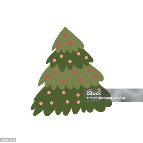 흰색 배경에 크리스마스 트리의 실루엣 플랫 벡터 그림입니다 12월에 대한 스톡 벡터 아트 및 기타 이미지 12월 겨울 계절 Istock