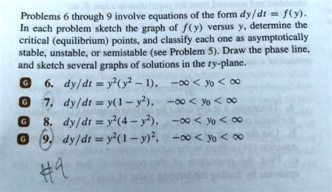 problems 6 through 9 involve equations of the form dydt fy in each
