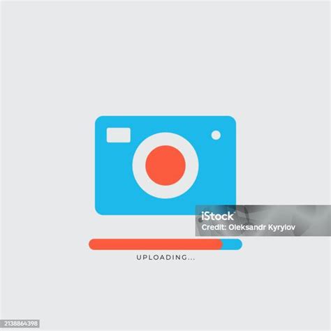 사진 비디오 카메라 사진 업로드 아이콘입니다 사진 로고 업로드 카메라 사인 Ui Ux 인터페이스 웹 버튼 스톡 벡터 일러스트 레이 션은 흰색 배경에 고립되어 있습니다 공란에