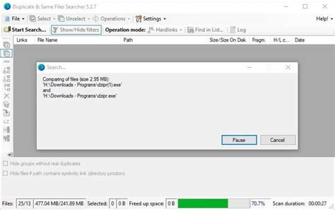find and delete duplicate files using duplicate and same files searcher