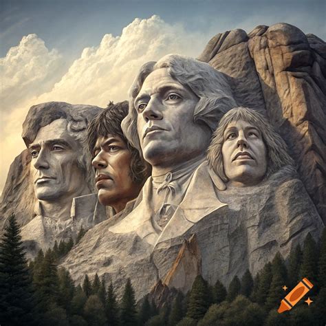 Mount Rushmore Sculpture With The Faces Of George Washington Abraham